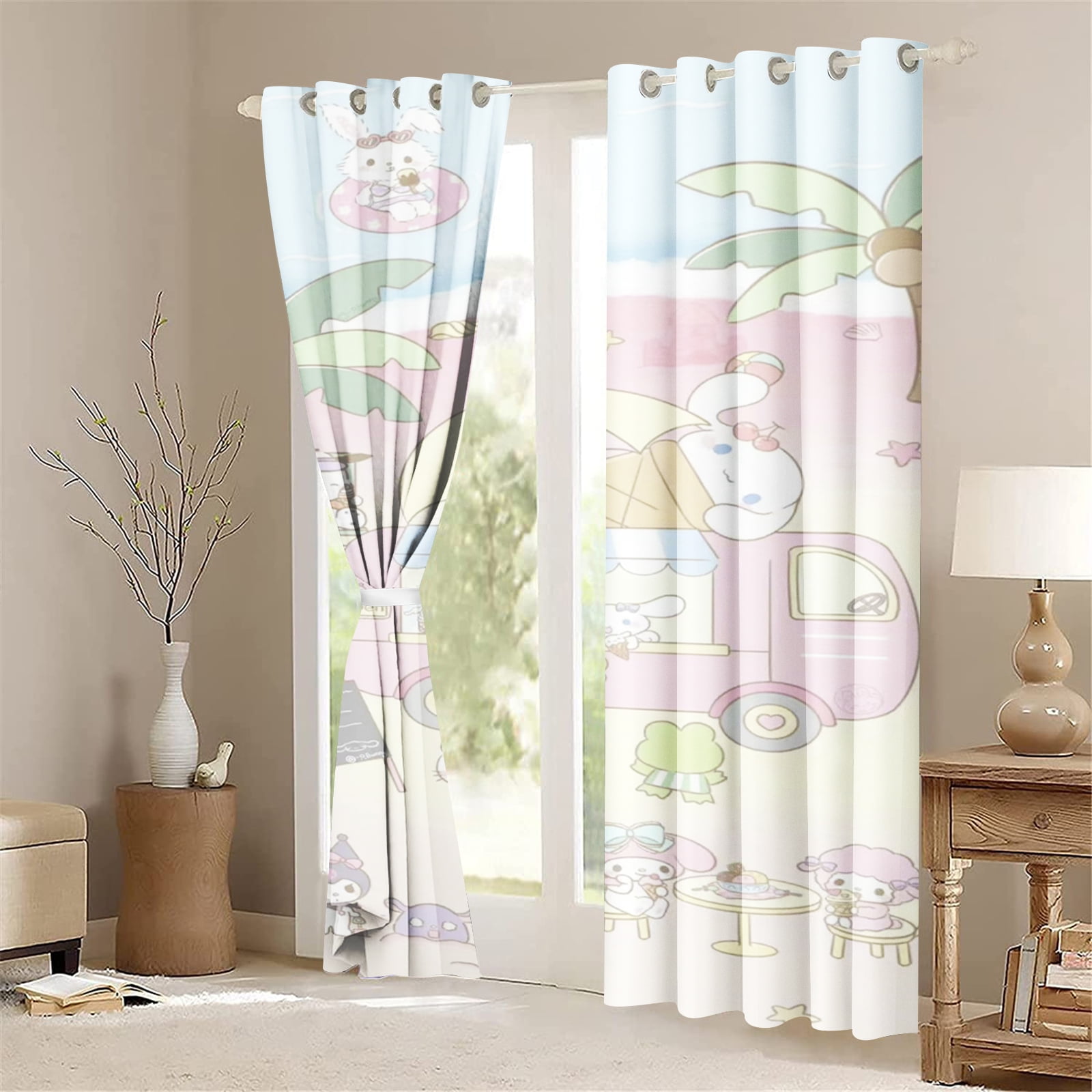 Yanluna Hello Kitty Cartoon Sanrio Curtain Window Animation Blackout ...