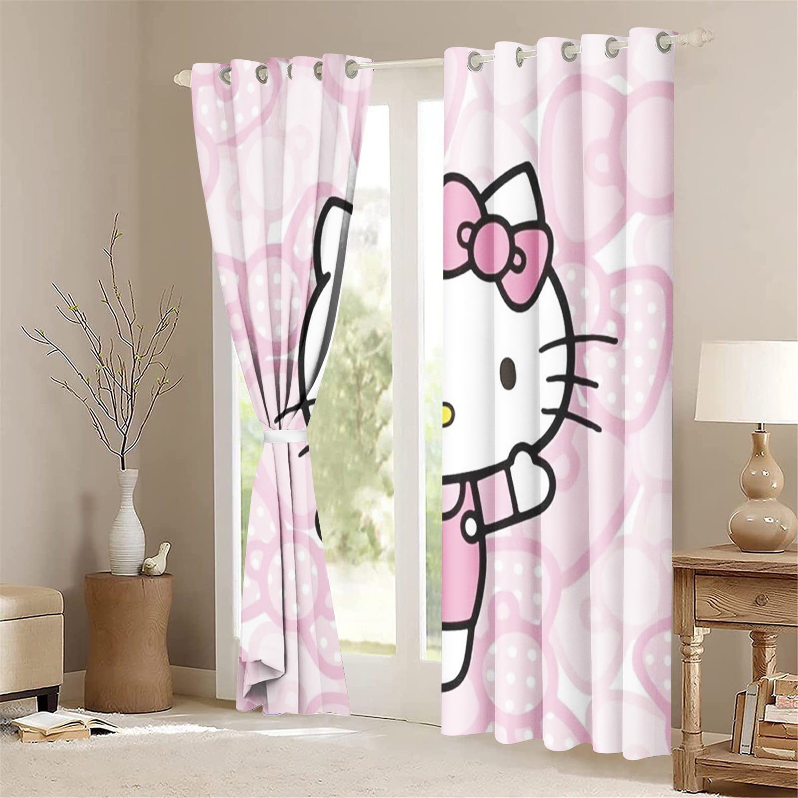 Yanluna Hello Kitty Cartoon Sanrio Curtain Window Animation Blackout ...
