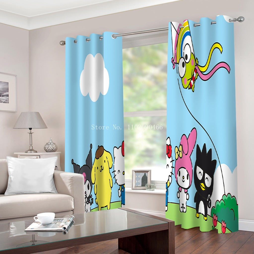 Yanluna Hello Kitty Cartoon Window Shading Curtains Game Anime Kuromi ...