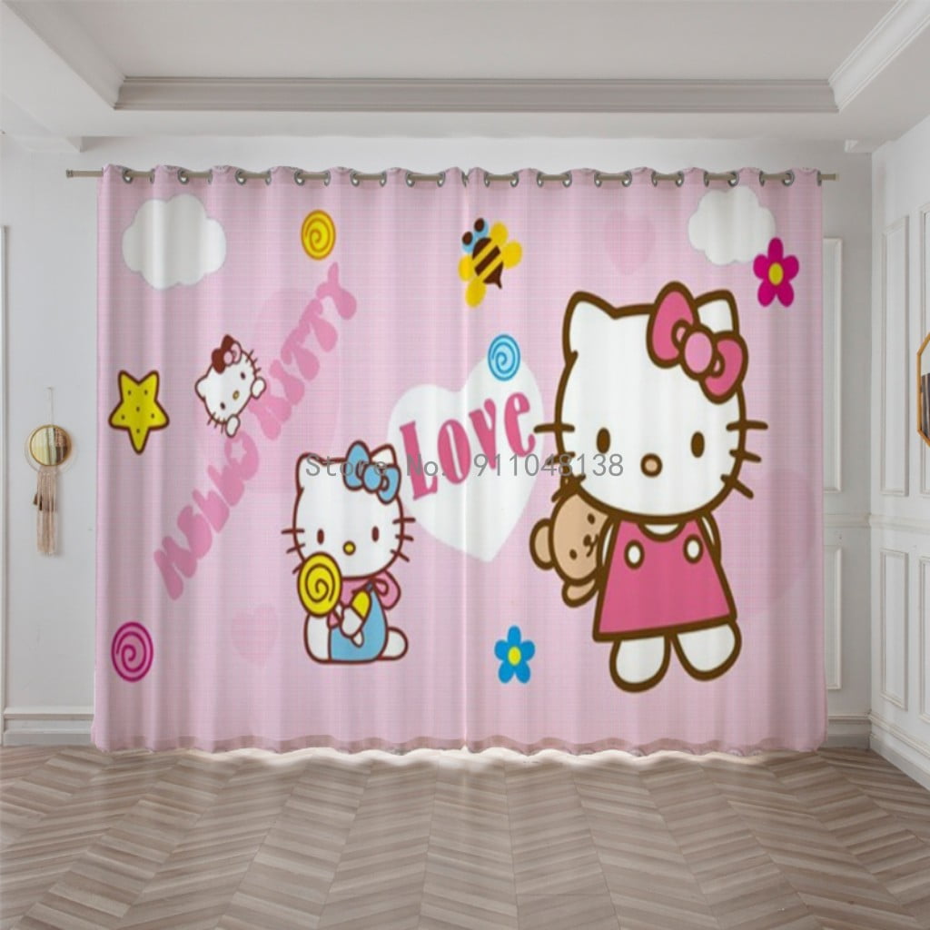 Yanluna Hello Kitty Cartoon Window Shading Curtains Game Anime Kuromi ...