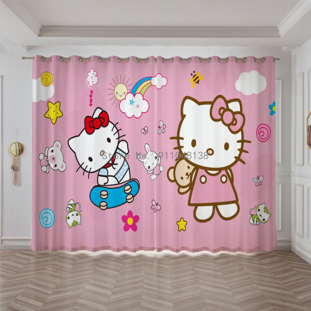 Yanluna Hello Kitty Cartoon Window Shading Curtains Game Anime Kuromi ...