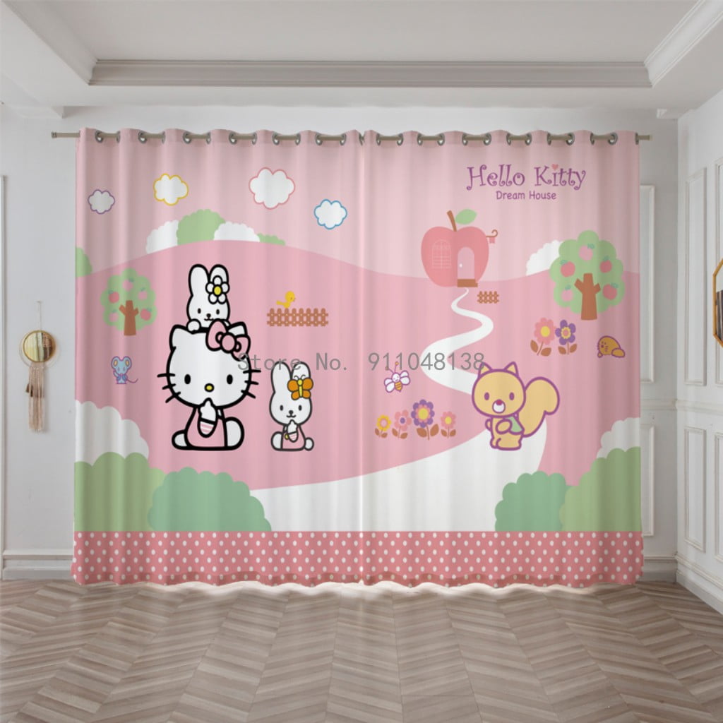 Yanluna Hello Kitty Cartoon Window Shading Curtains Game Anime Kuromi ...