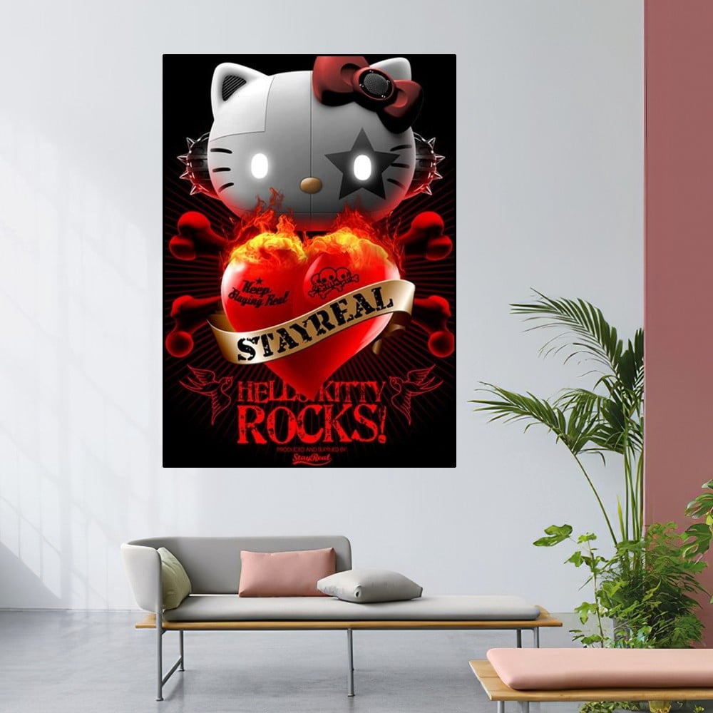 Yanluna Hello Kitty Poster Home Room Decor Livingroom Bedroom Aesthetic ...