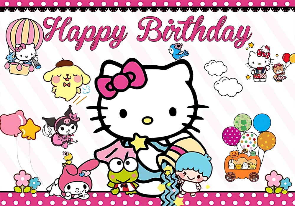 Yanluna Hello Kitty background banner girl 1st birthday photography ...