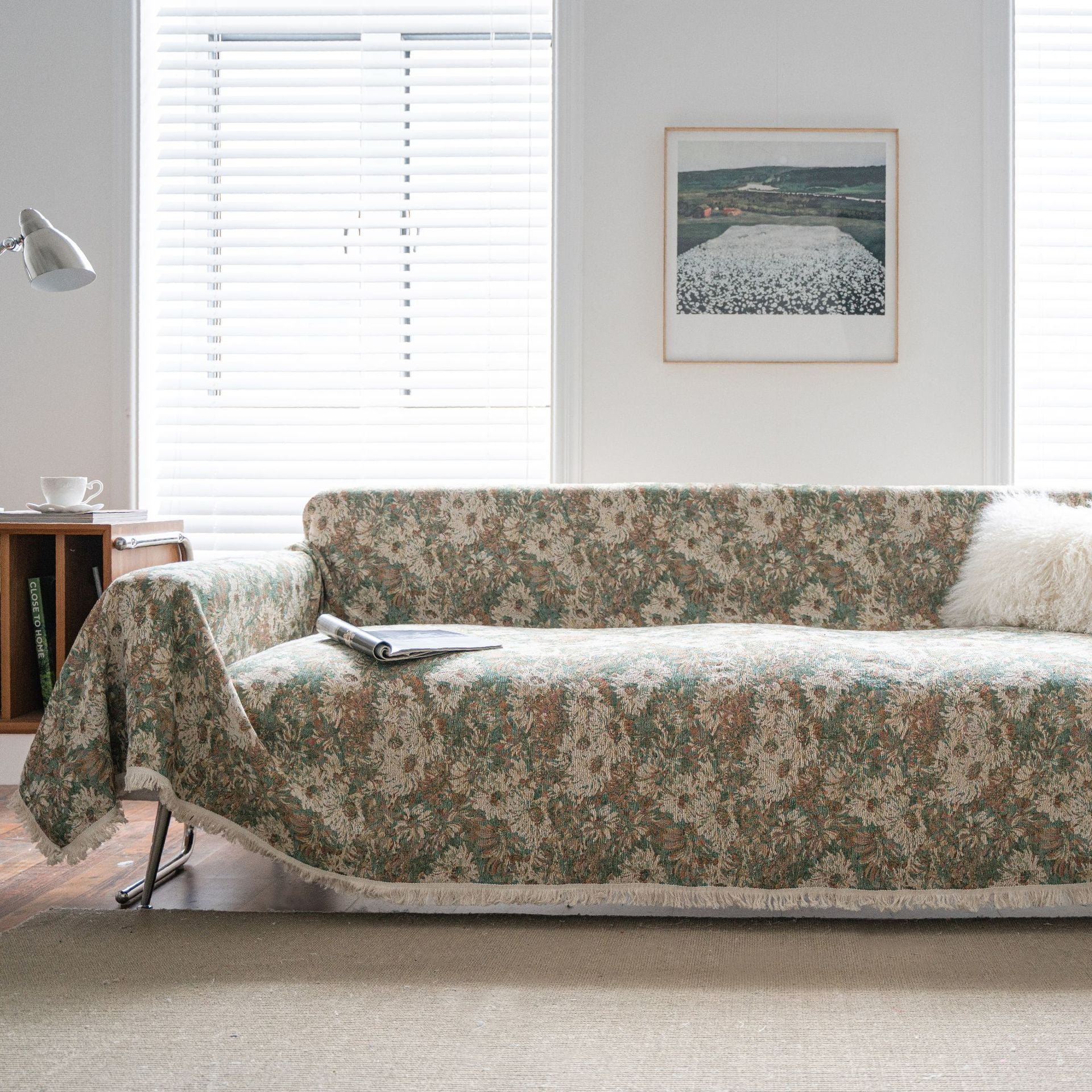 Yanluna Imaki Rhyme Sofa Towel American Country Anti-wool Grasp Blue ...
