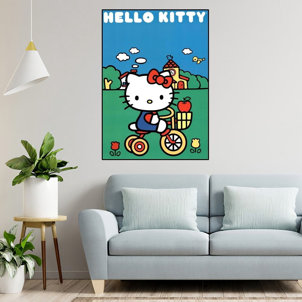 Yanluna Kawaii Hello Kitty Poster Home Room Decor Aesthetic Art Wall ...