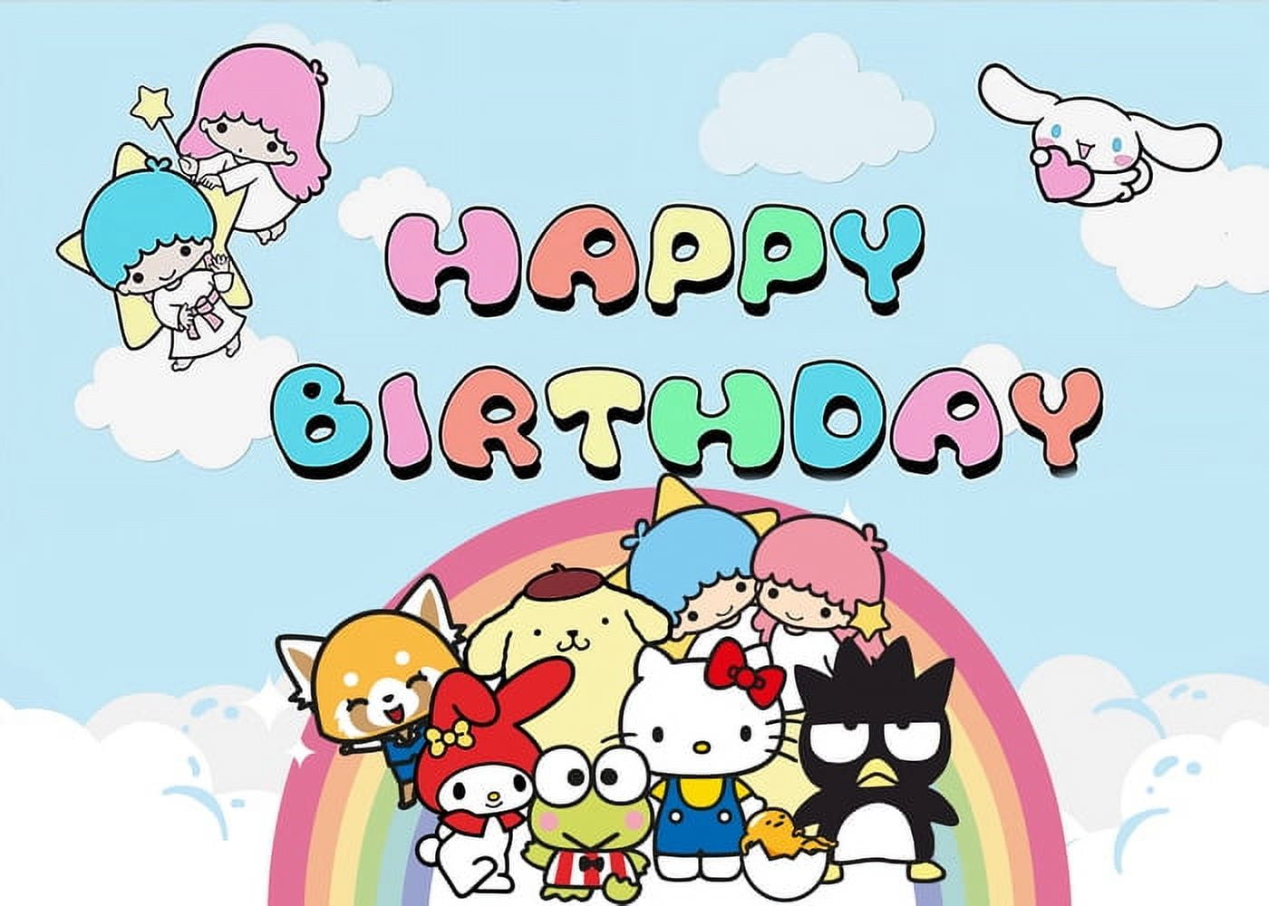 Yanluna Kuromi Hello Kitty Party Backdrop Decor Girl Kids Birthday ...