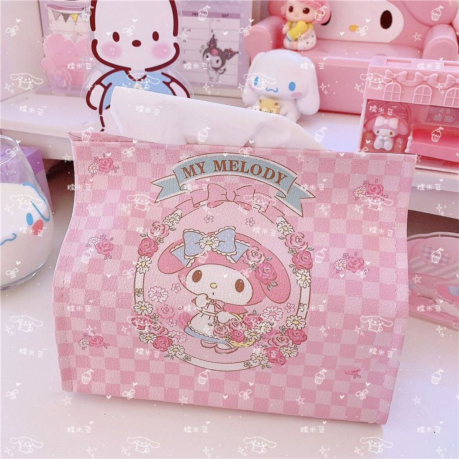 Yanluna New Sanrio Melody Tissue Box Kawaii Purin Pu Leather Y2k Kuromi ...