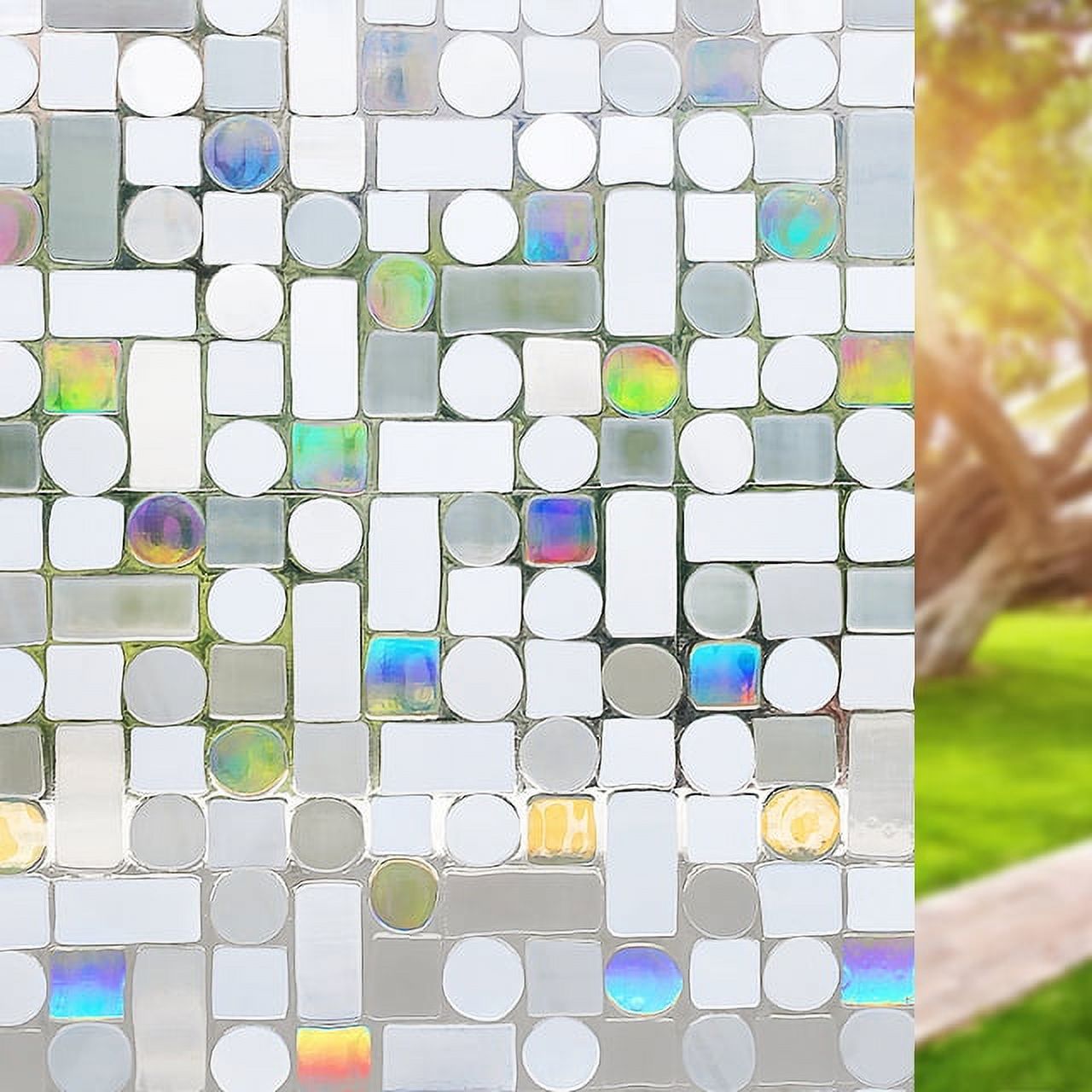 Yanluna Privacy Window Film Rainbow Window Cling 3D Decorative Window ...