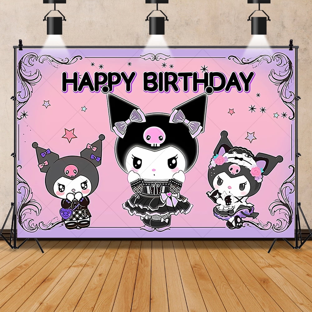 Yanluna Sanrio Kuromi Hello Kitty Backdrop Custom Girl Kids Birthday ...
