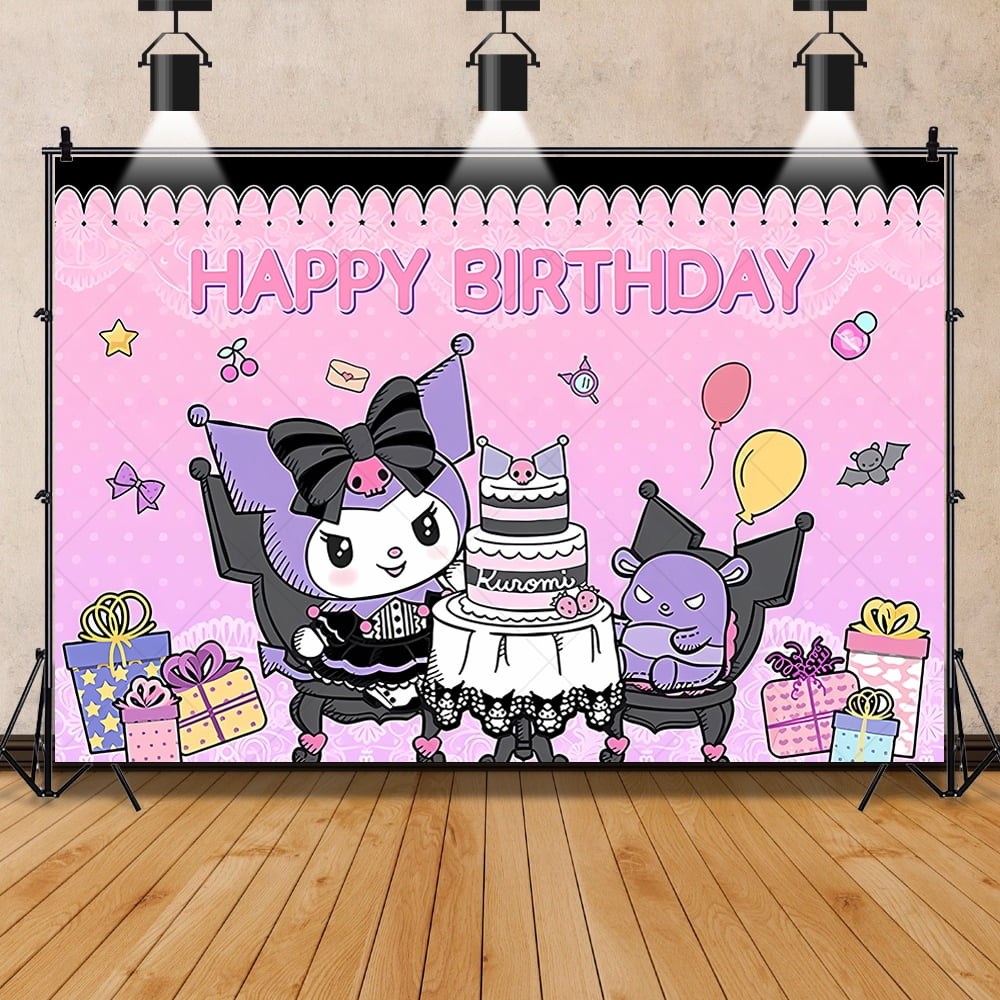 Yanluna Sanrio Kuromi Hello Kitty Backdrop Custom Girl Kids Birthday ...