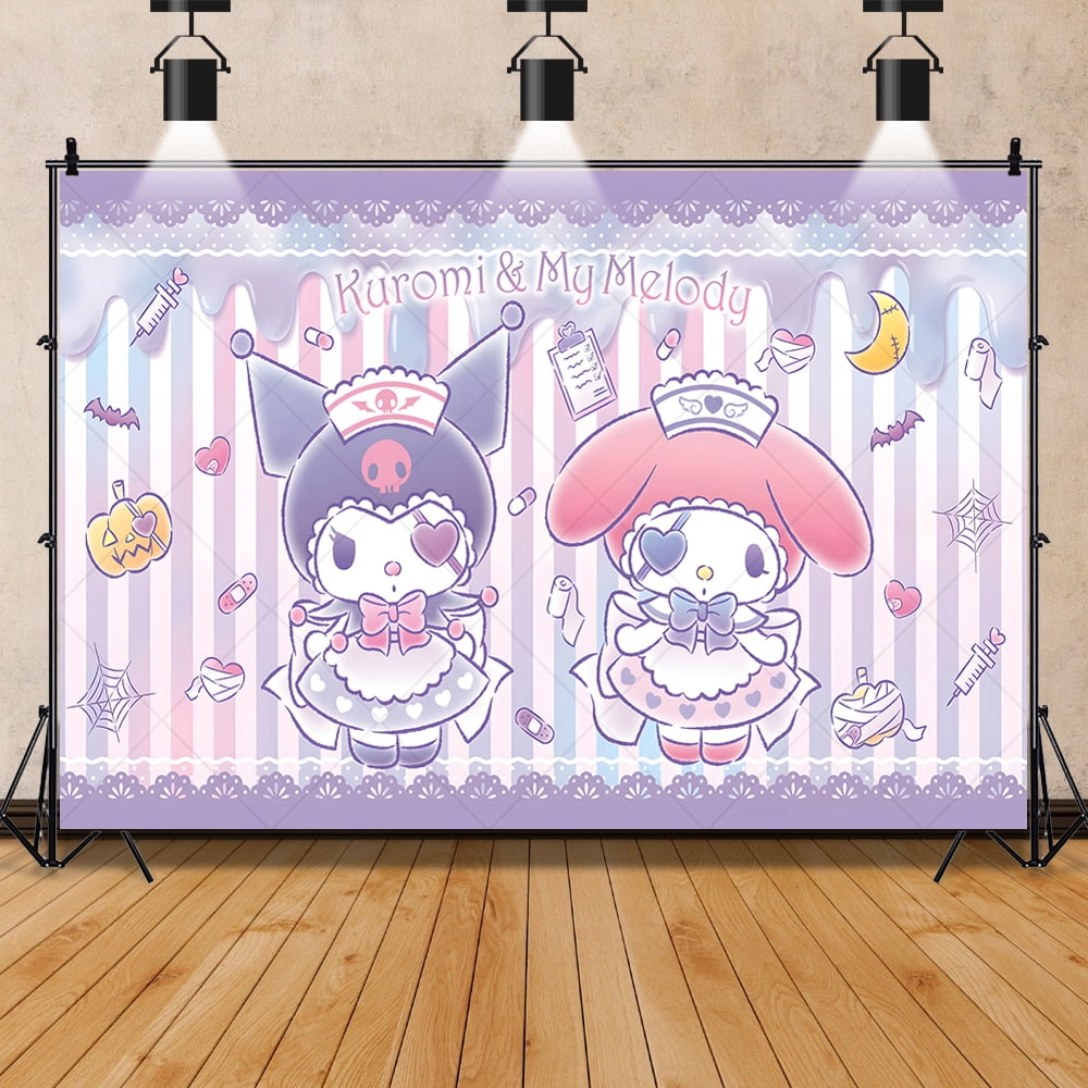 Yanluna Sanrio Kuromi Hello Kitty Backdrop Custom Girl Kids Birthday ...