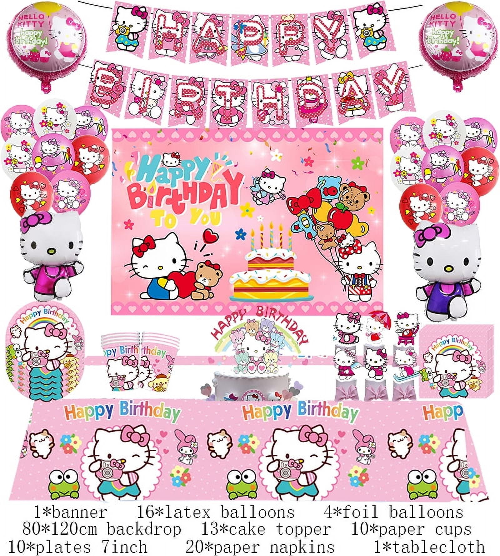 Yanluna Sanrio Theme HelloKitty Birthday Party Decoration Latex Balloon ...
