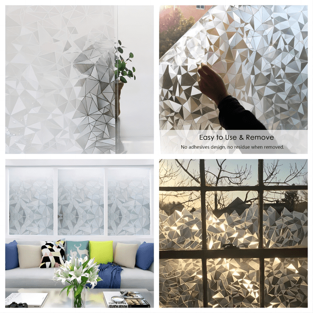 Yanluna Window Privacy Film Frosted Glass Window Film Static Cling UV ...
