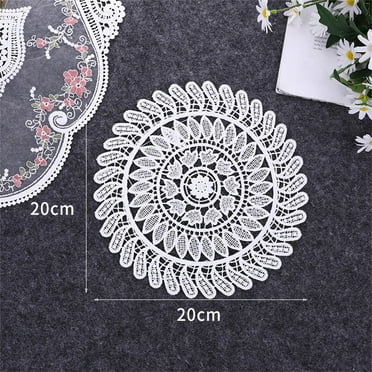 6 Hand Crochet Lace Doilies For Tables Dressers White Round Wedding Bar ...