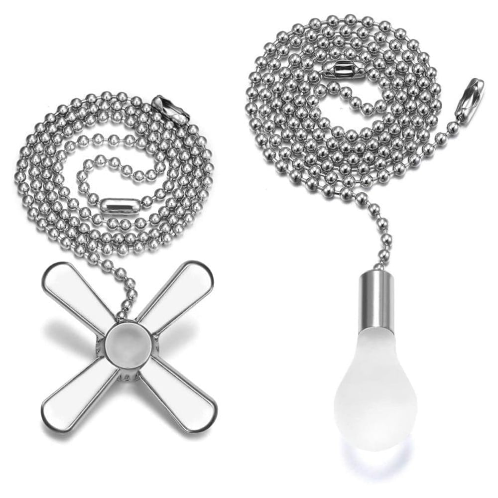 Yannee Ceiling Fan Pull Chain Set, Beaded Ball Extension with Light ...