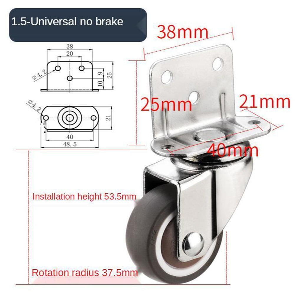 Yannee 1 Pcs Furniture Casters Heavy Duty Furniture Wheel Swivel Castor ...
