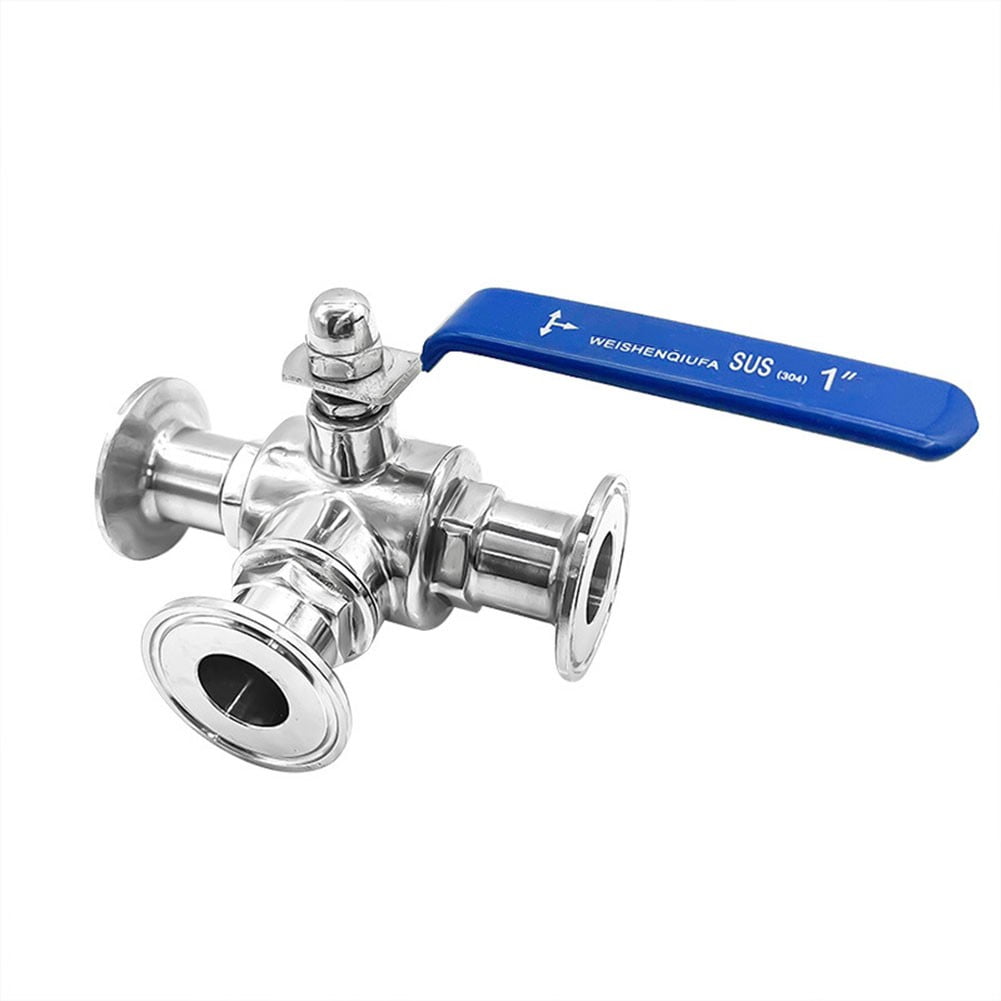 Yannee 1 inch Tri Clamp Ball Valve, 3-Way Ball Valve L-Port for ...