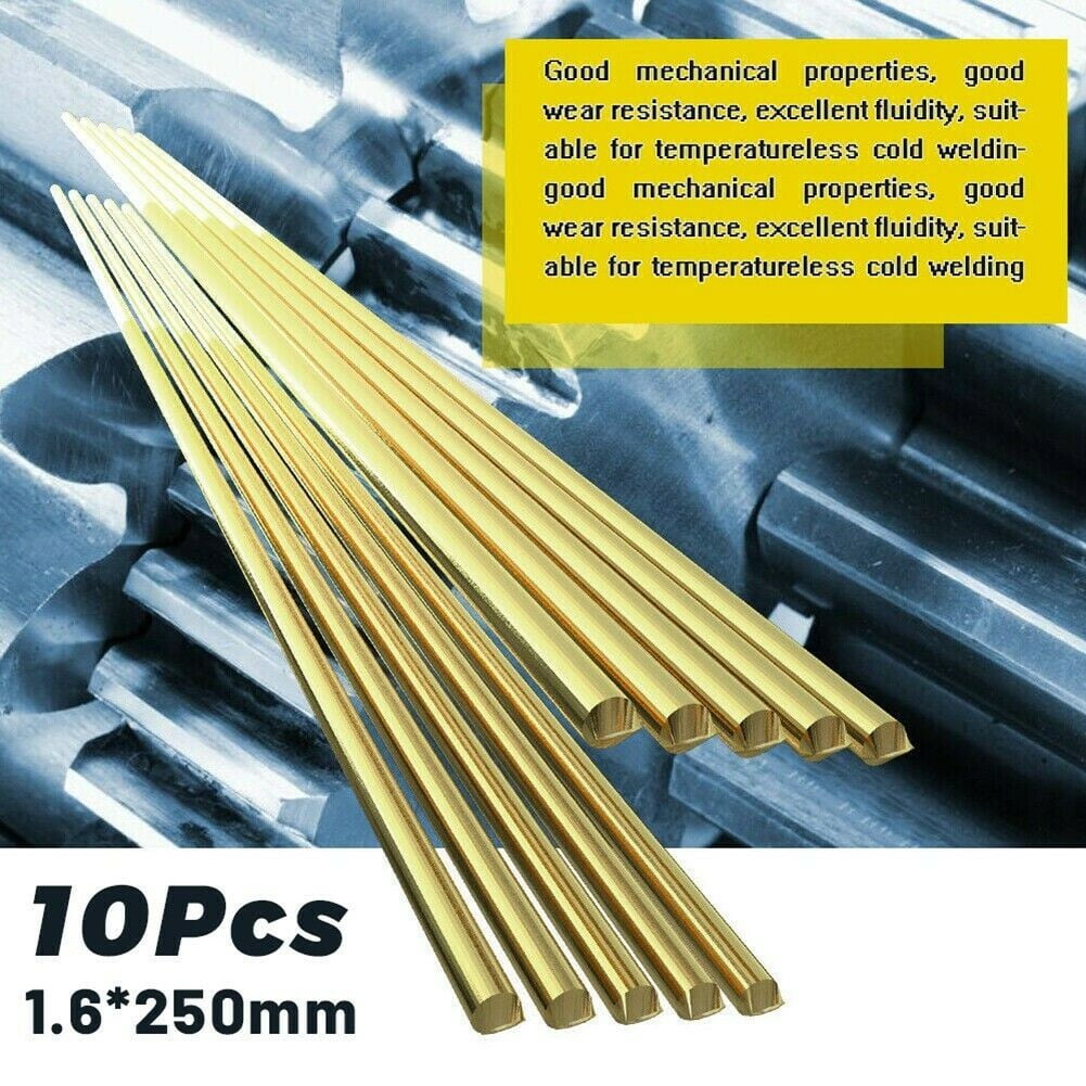 Yannee 10 Pcs 1.6*250mm Brass Rods Wires forRepair Welding Brazing ...
