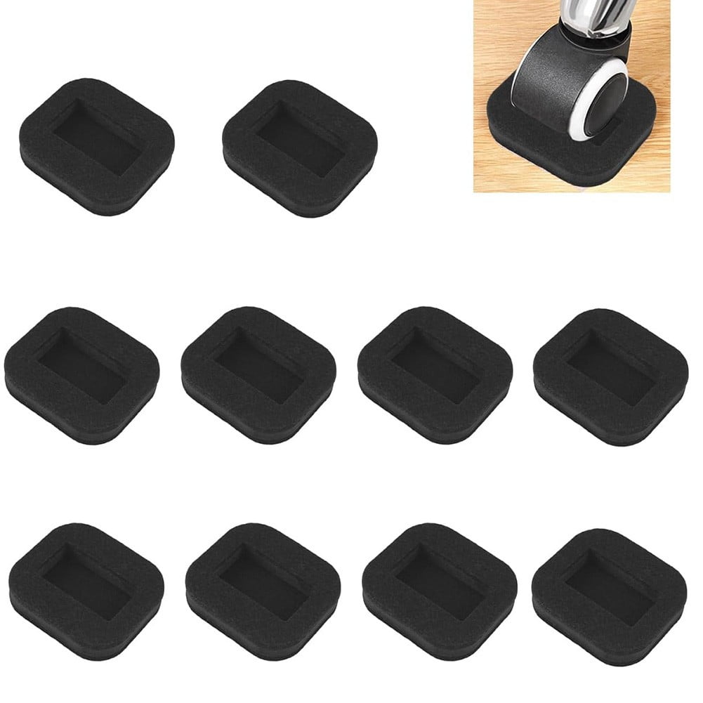 Yannee 10 Pcs Felt Furniture Coasters Black Furniture Caster Cups with ...