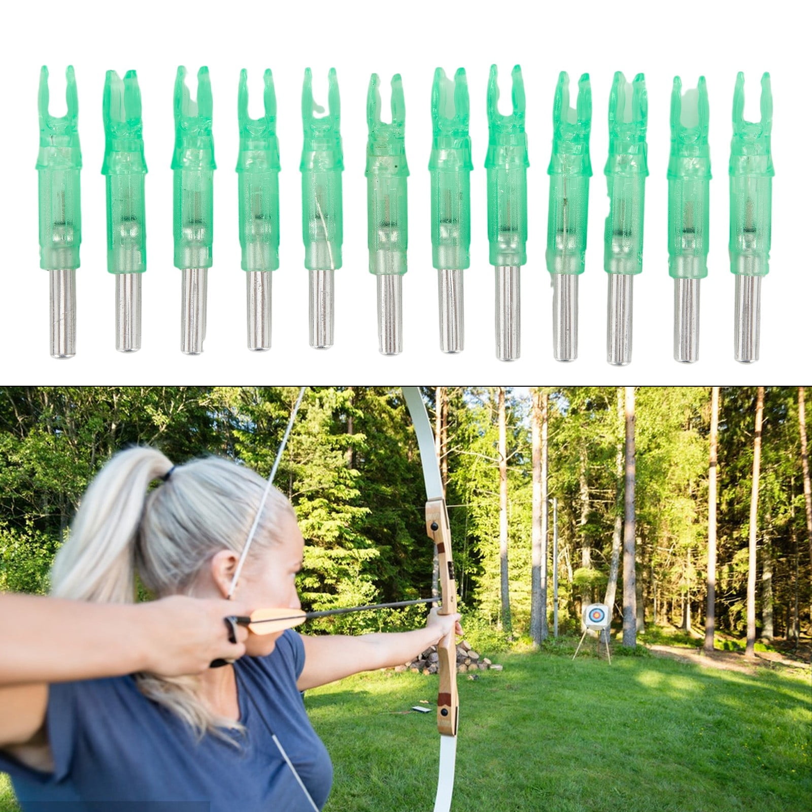 Yannee 12 Pcs Automatic LED Archery Arrows Lighted Nocks 6.2mm Arrow ...