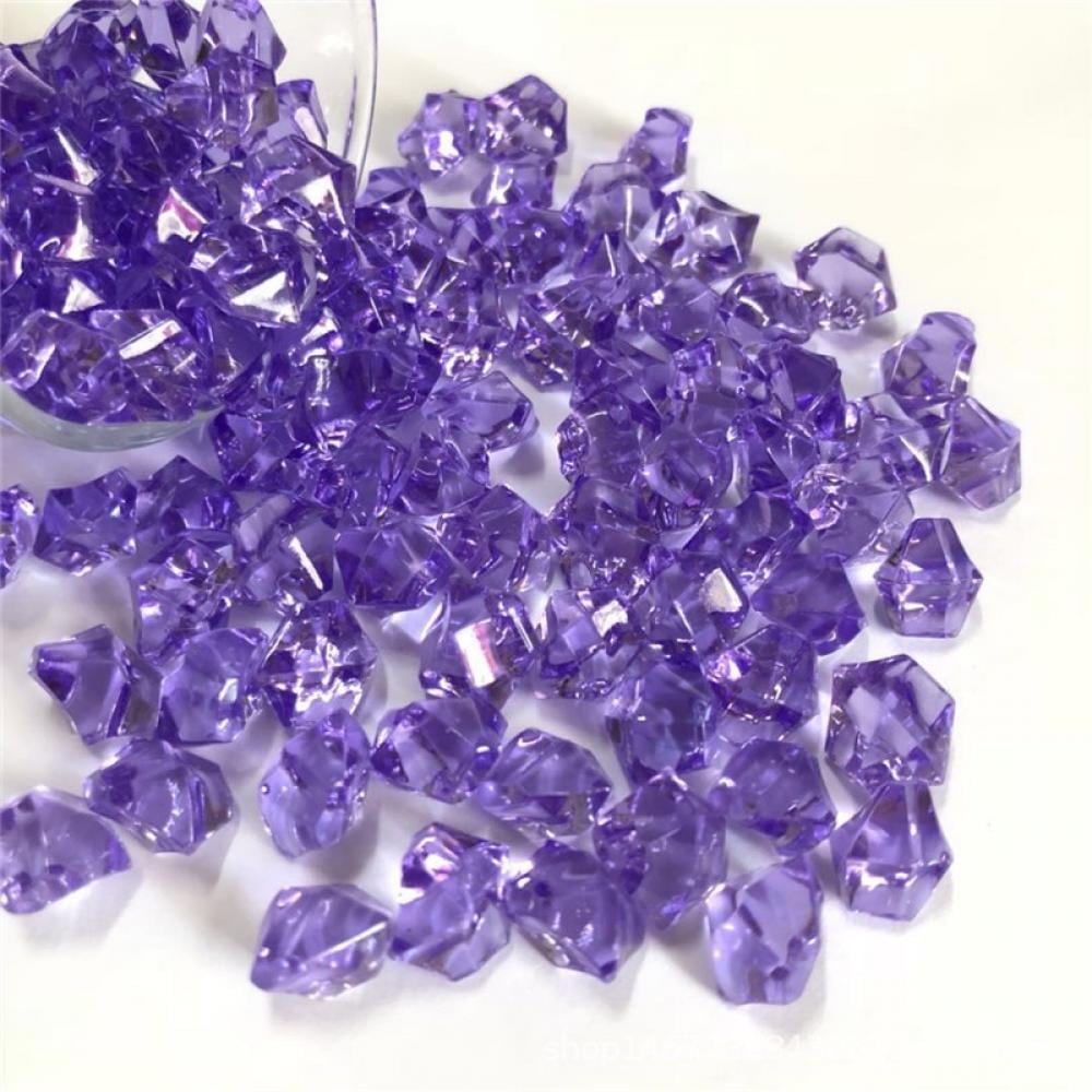 Yannee 150 Pcs Violet Acrylic Crystal Gem Stone Ice Rocks for Kids Toy ...