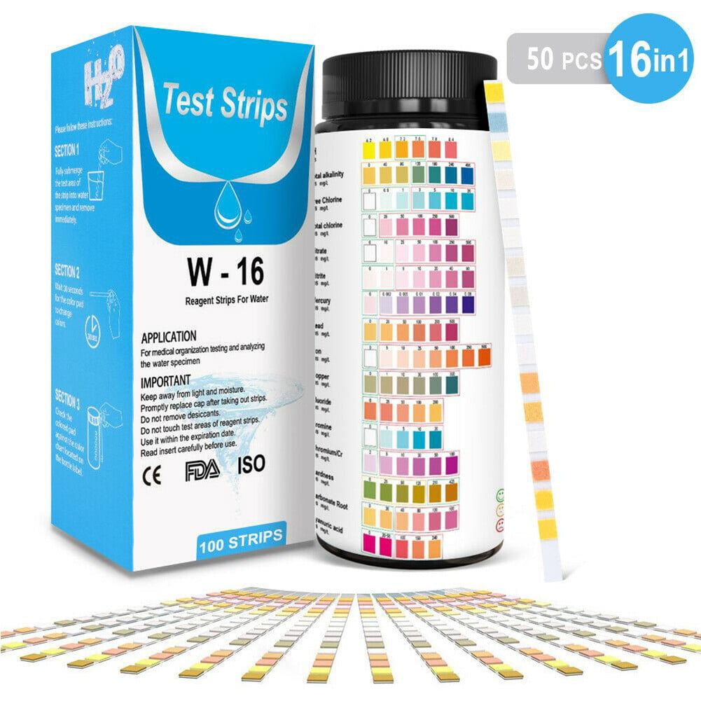 Yannee 16 in 1 Water Test Strips, Drinking Water Test Kit Strips Home ...
