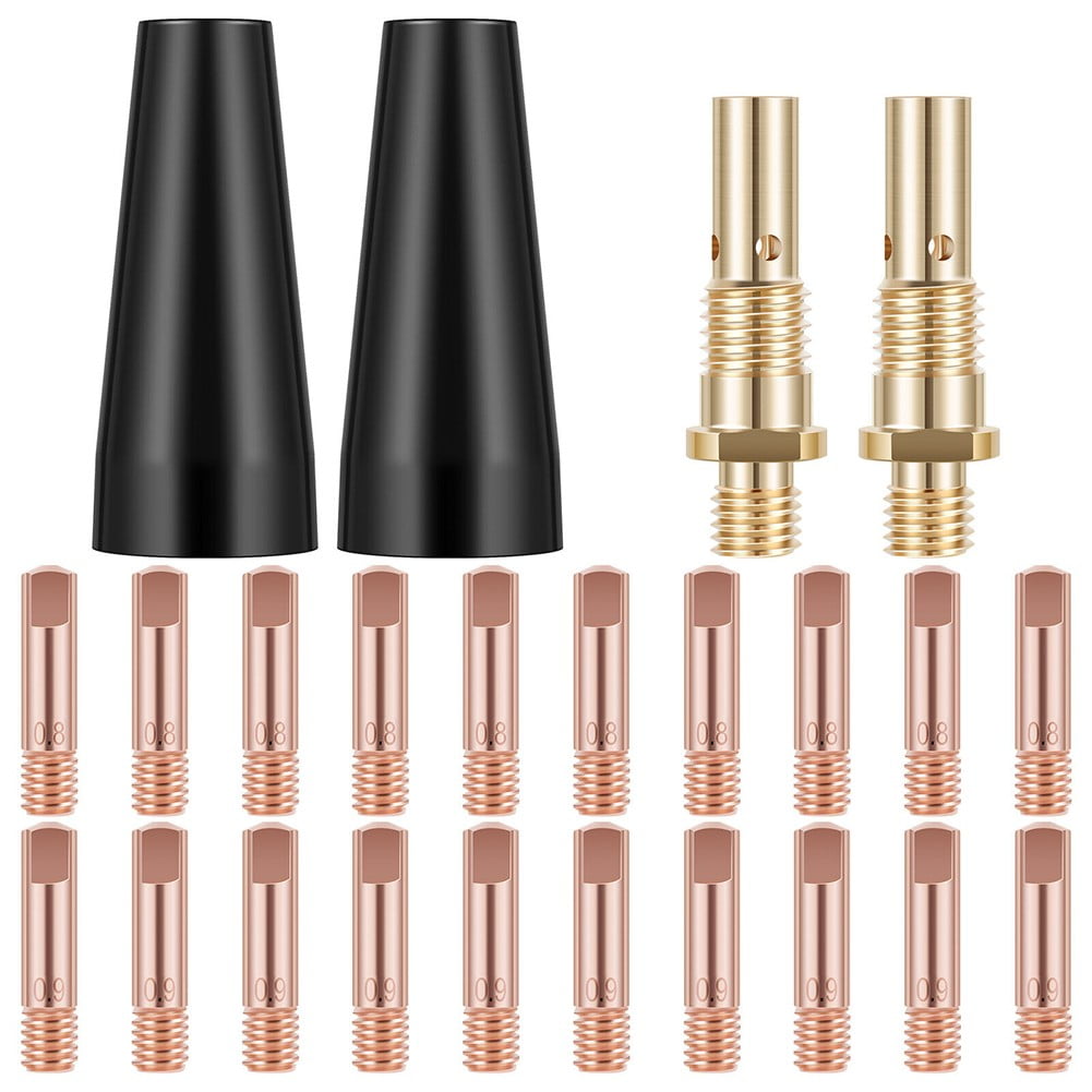Yannee 24 Pcs MIG Welding Kit 0.8/0.9mm Brass Welding Tips Flux Core ...
