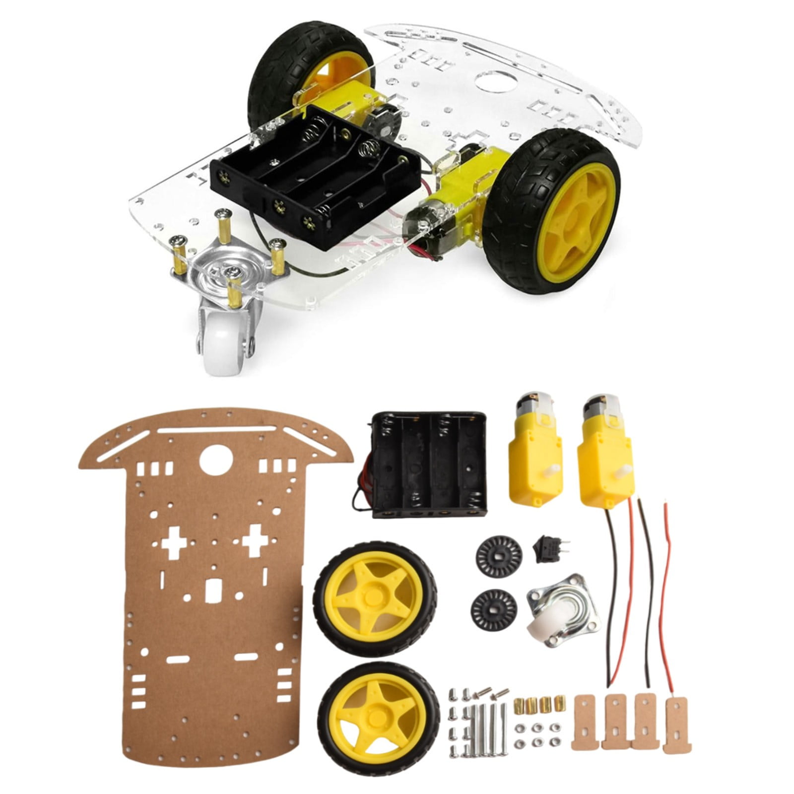 Yannee 2WD Smart Robot Car Chassis Kit w/ Speed Encoder Battery Box for ...