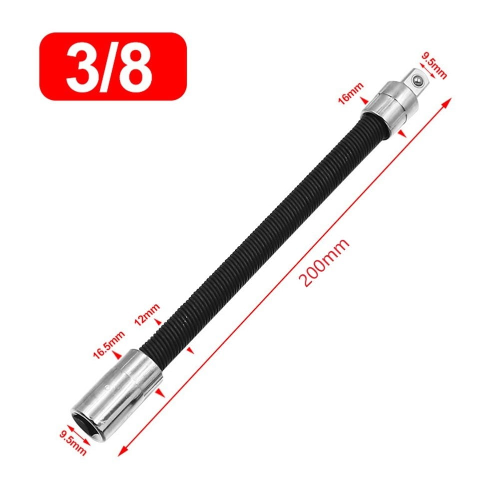 Yannee 3/8 Driver Flexible Long Socket Extension Rod Adapter Ratchet ...