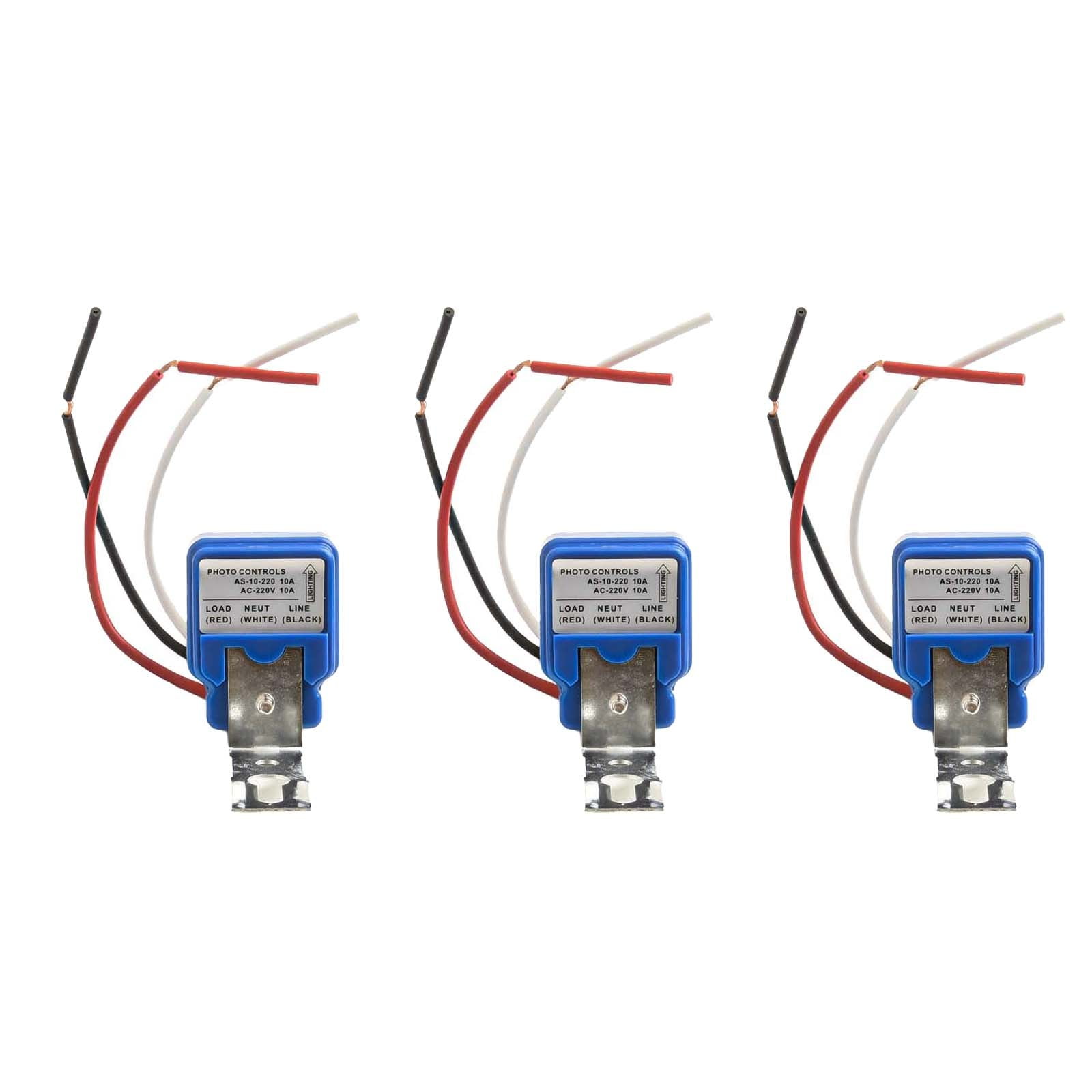 Yannee 3 Pcs AC 220V 10A Auto On Off Photocell Light Switch Photo ...
