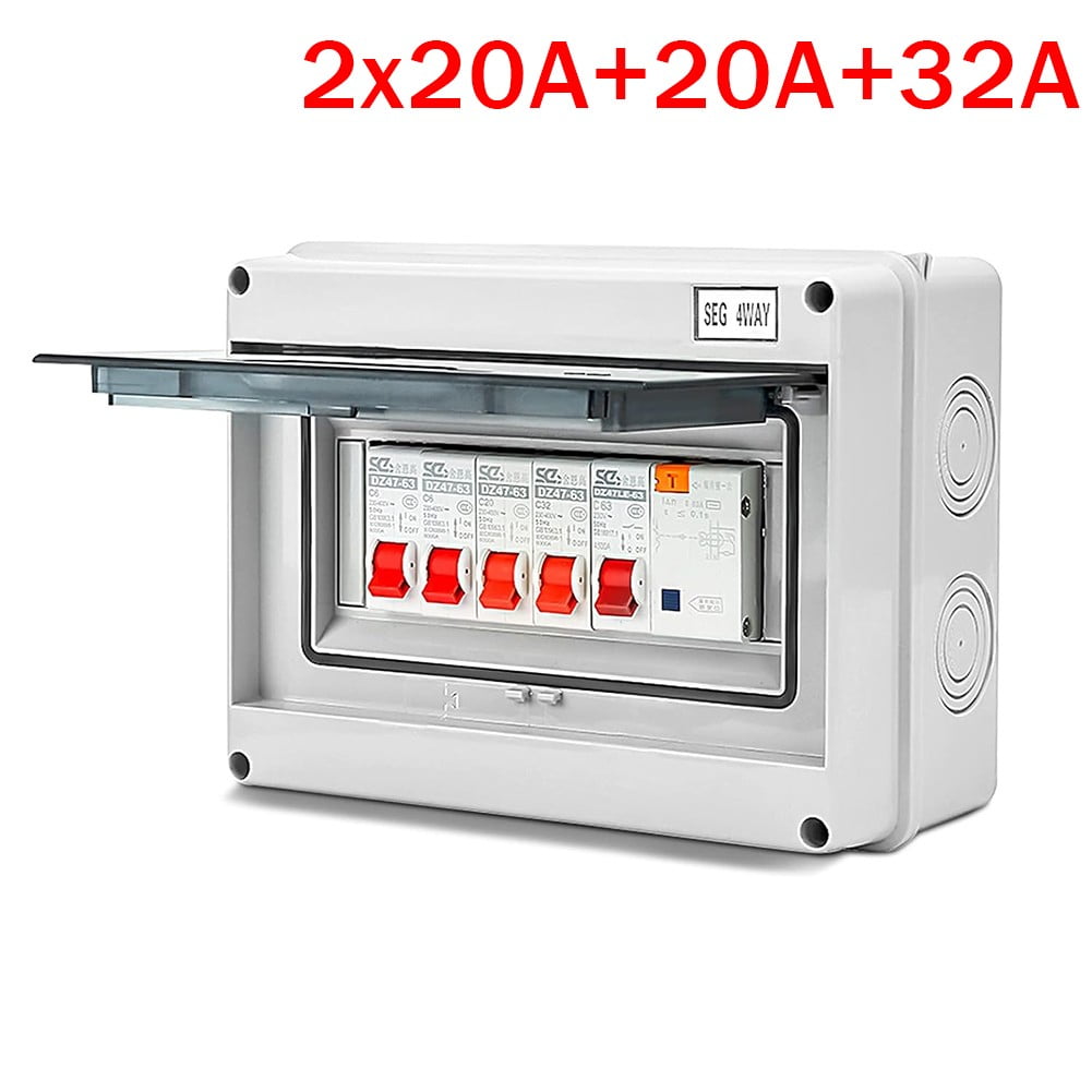 Yannee 4 Way Garage Shed Camper Van Caravan Consumer Unit Fuse Box with ...