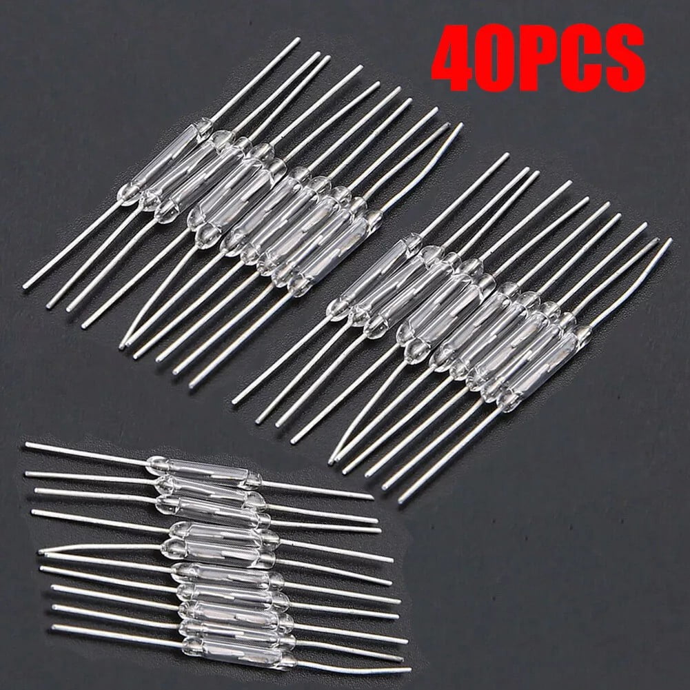 Yannee 40PCS Magnetic Glass Reed Switch 2 x 14 mm Normally Open N/O 2 ...