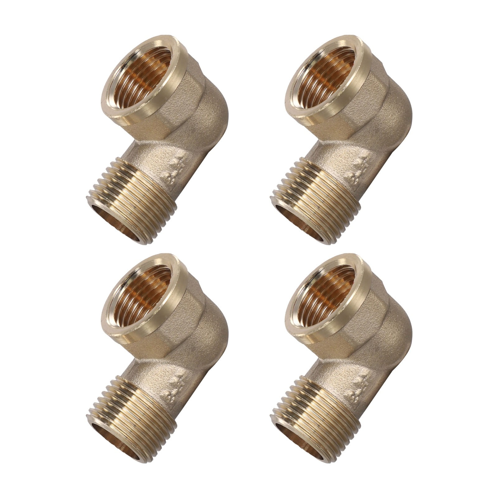 Yannee 4PC Brass Angle 90°1/2" Female Pipe Elbow Water Pipe Sanitary ...