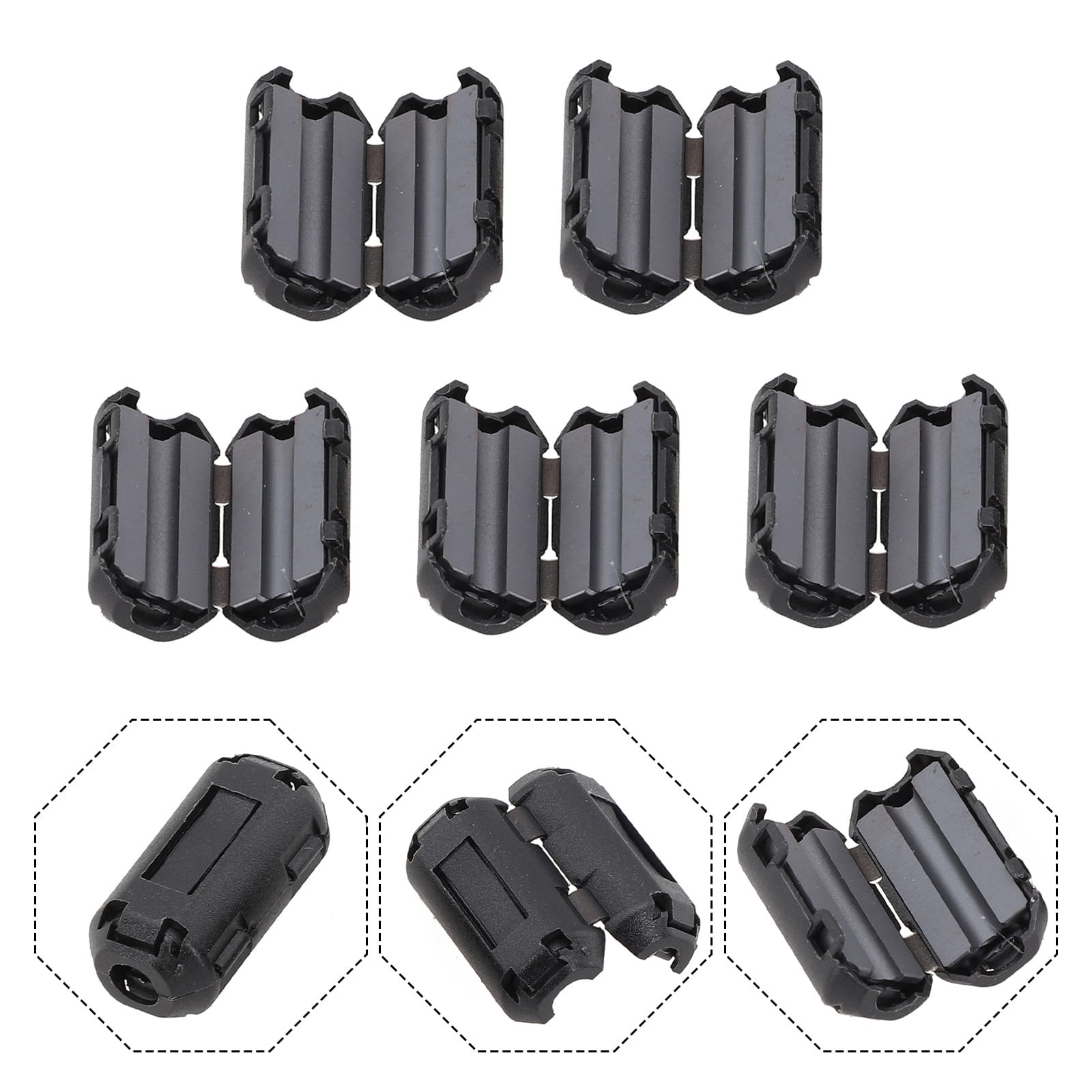 Yannee 5 Pcs Ferrite Core Noise Suppression 3.5/5/7/9/13mm Toroidal ...