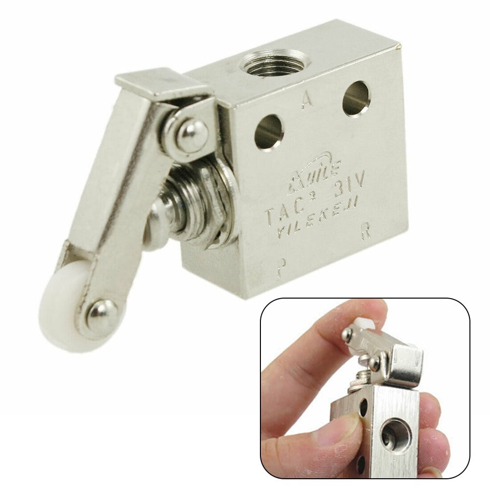 Yannee .Air Pneumatic 2 Position 3 Way Roller Lever Mechanical Valve ...