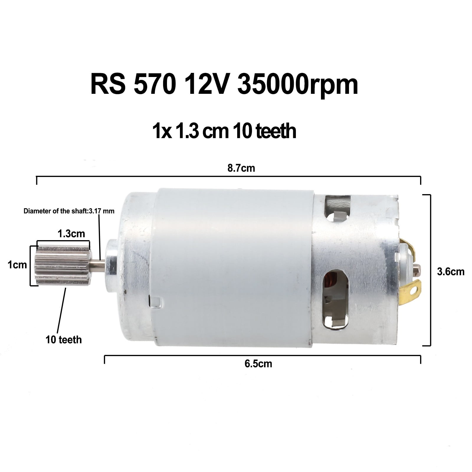 Yannee Children Electric Car Motor 550 RS390 RS380 12V 6V DL555 24V 10 ...