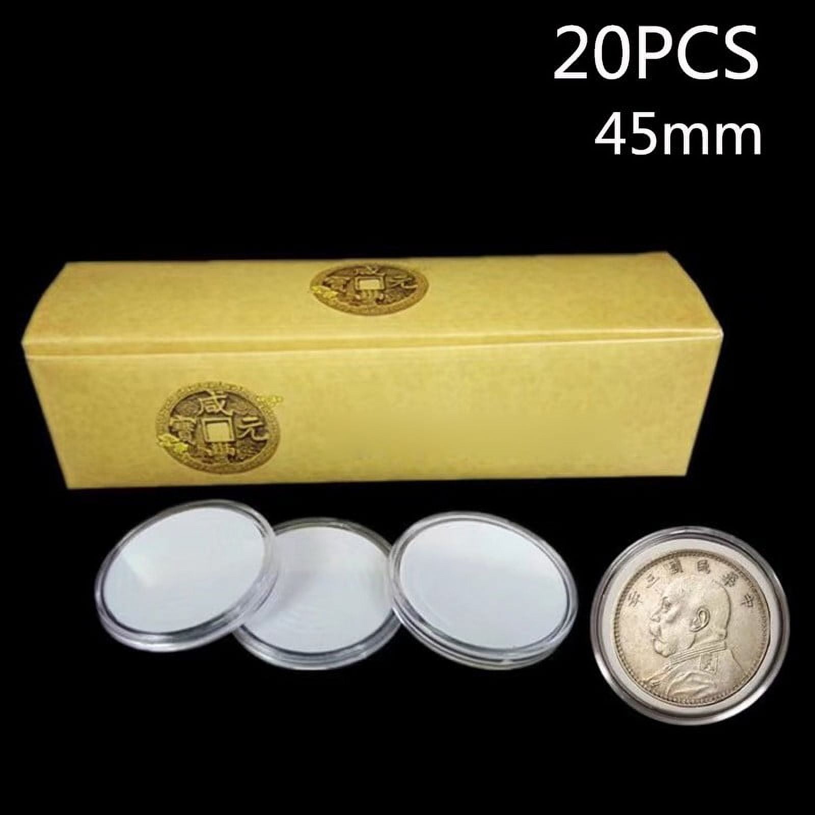 Yannee Coin Holder Capsules 45mm Round Cases Storage Organizer Box with ...