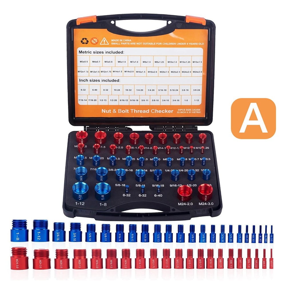 Yannee Complete Nut and Bolt Size Identification Set inch & Metric ...