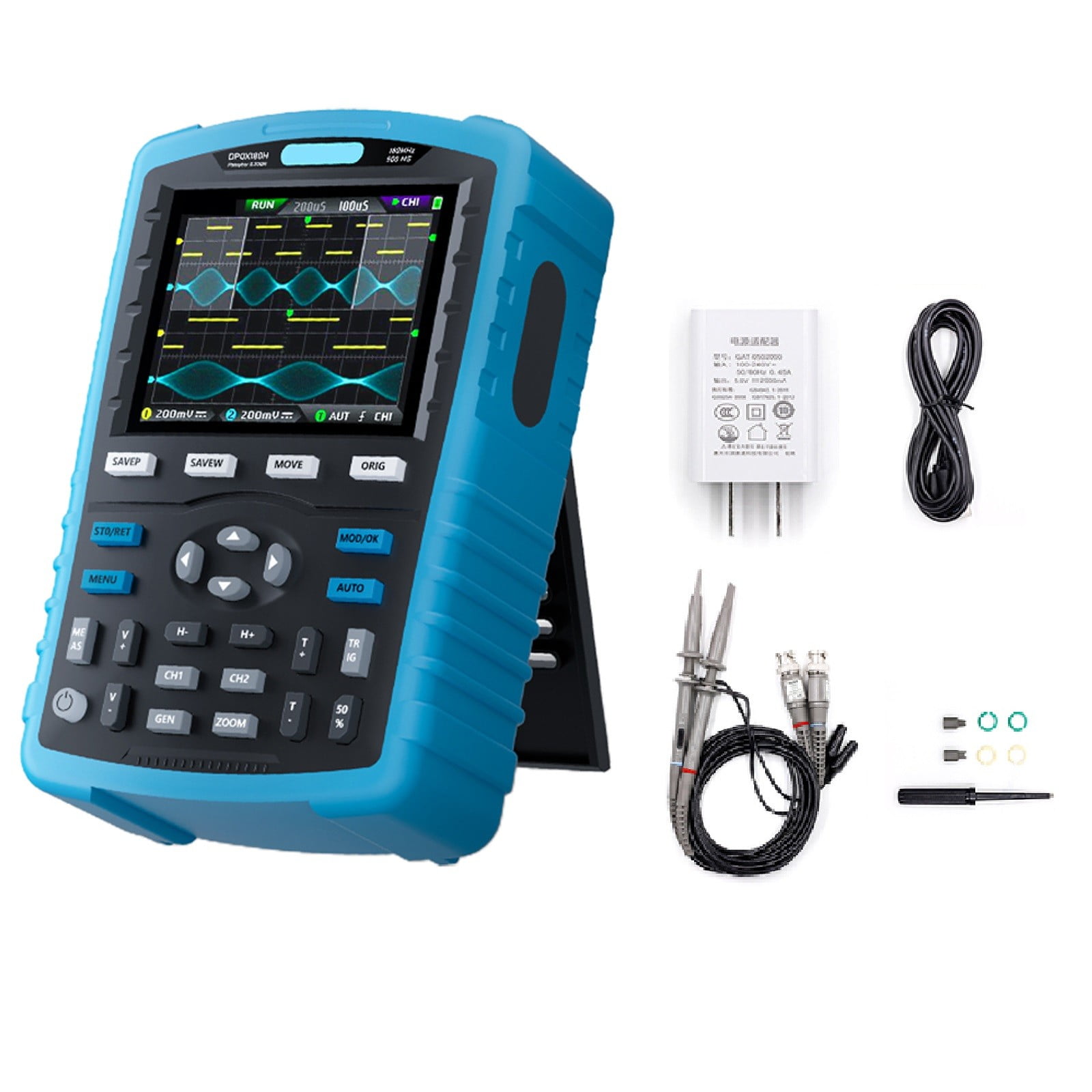Yannee DPOX180H Handheld Dual Channel Digital Oscilloscope 180MHz-3DB ...