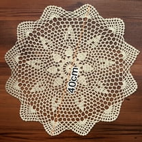 Floral Hand Crochet Doily Beige Table Doilies Cotton Table Pmats Oval ...