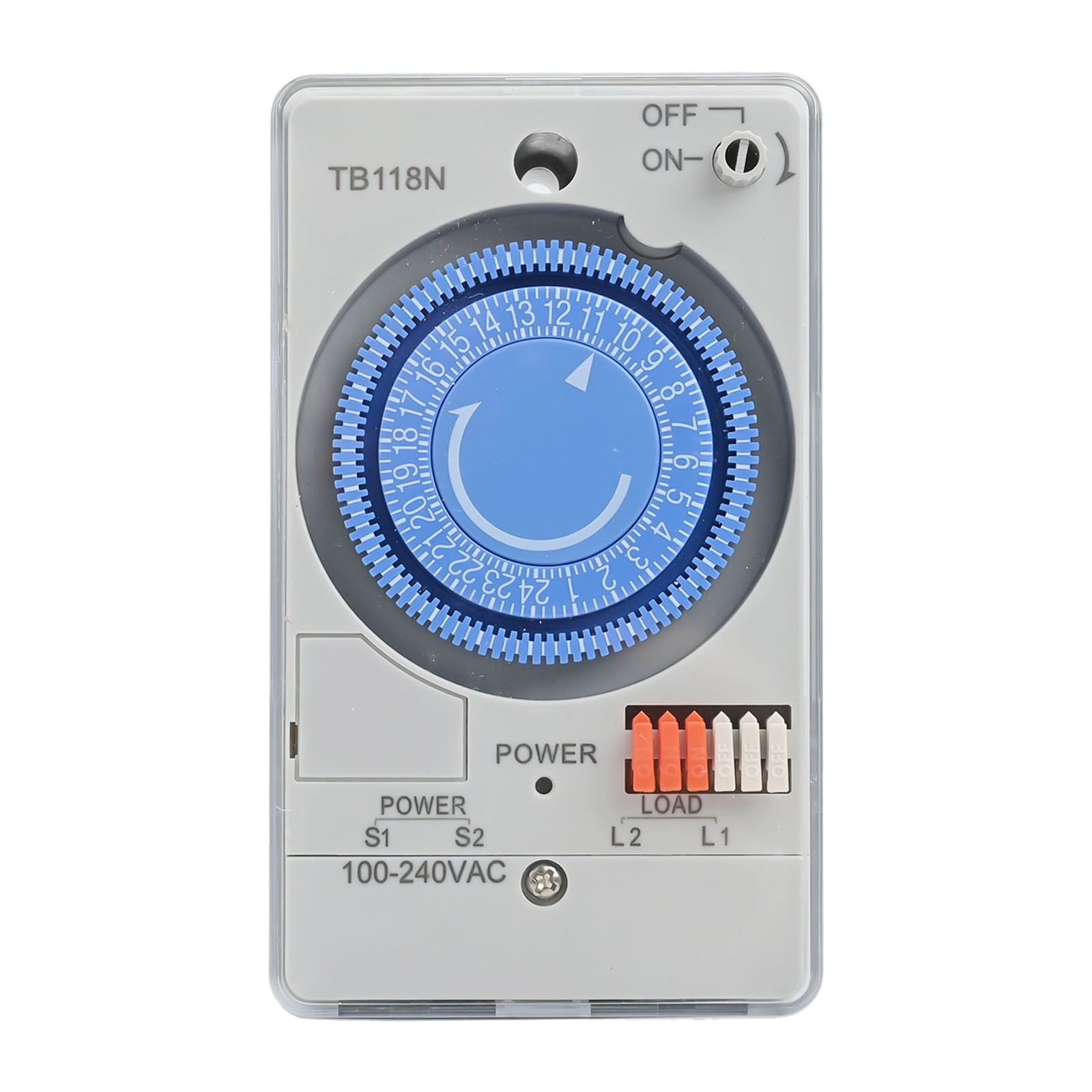 Yannee TB118N Mechanical timer 110V~240V AC Mechanical Type 24 Hour Timer with 96 times ...