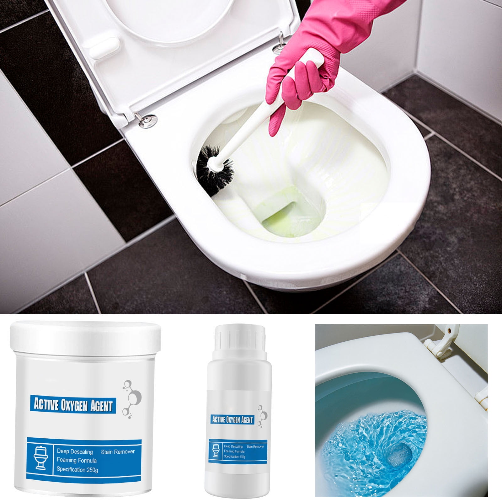 Yannianjz 2Pcs Toilet Active Oxygen Cleaner, Bathroom Descaler And ...