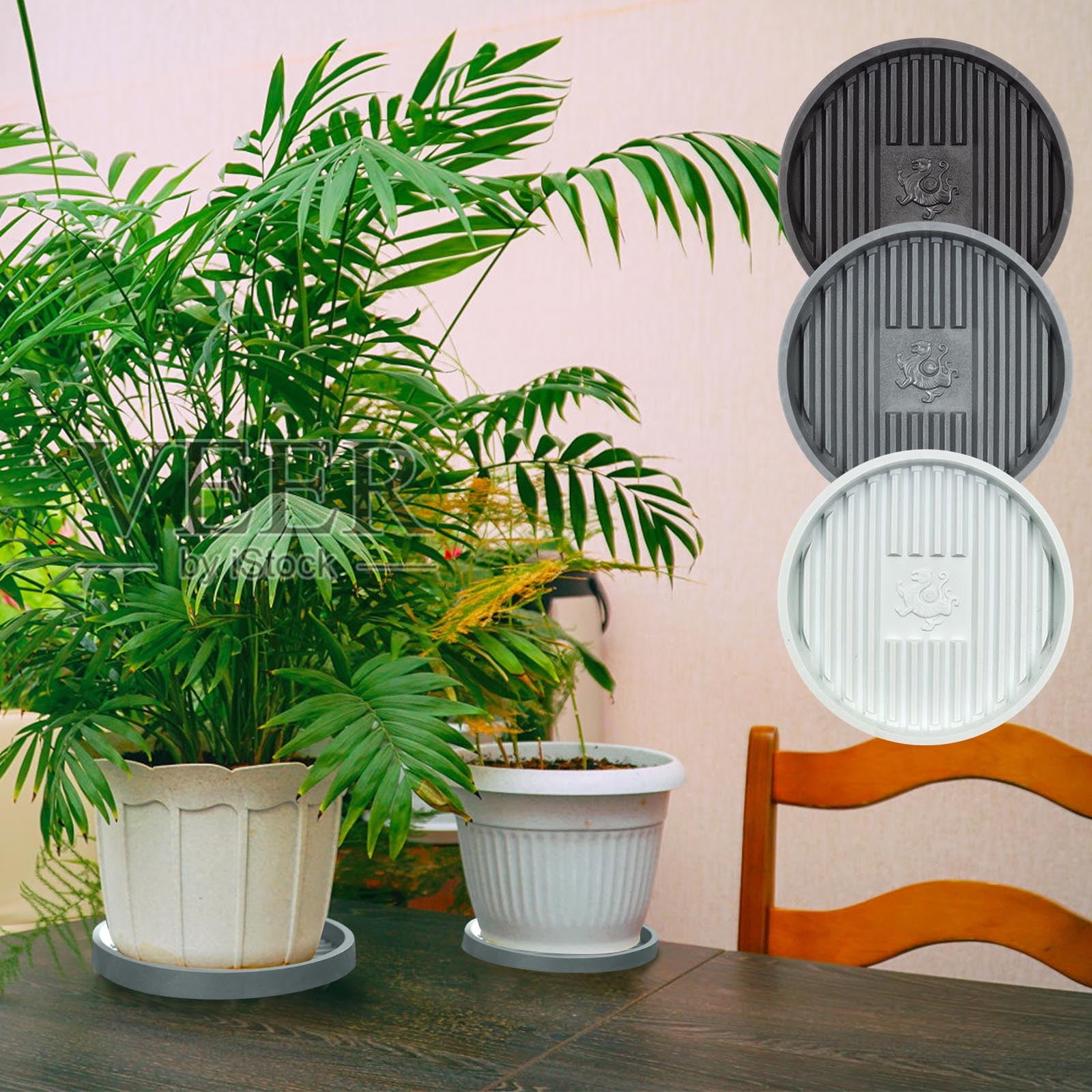 Yannianjz 3Pcs Flower Pot Saucer Tray, Leak Proof Plant Pot Drip Tray ...