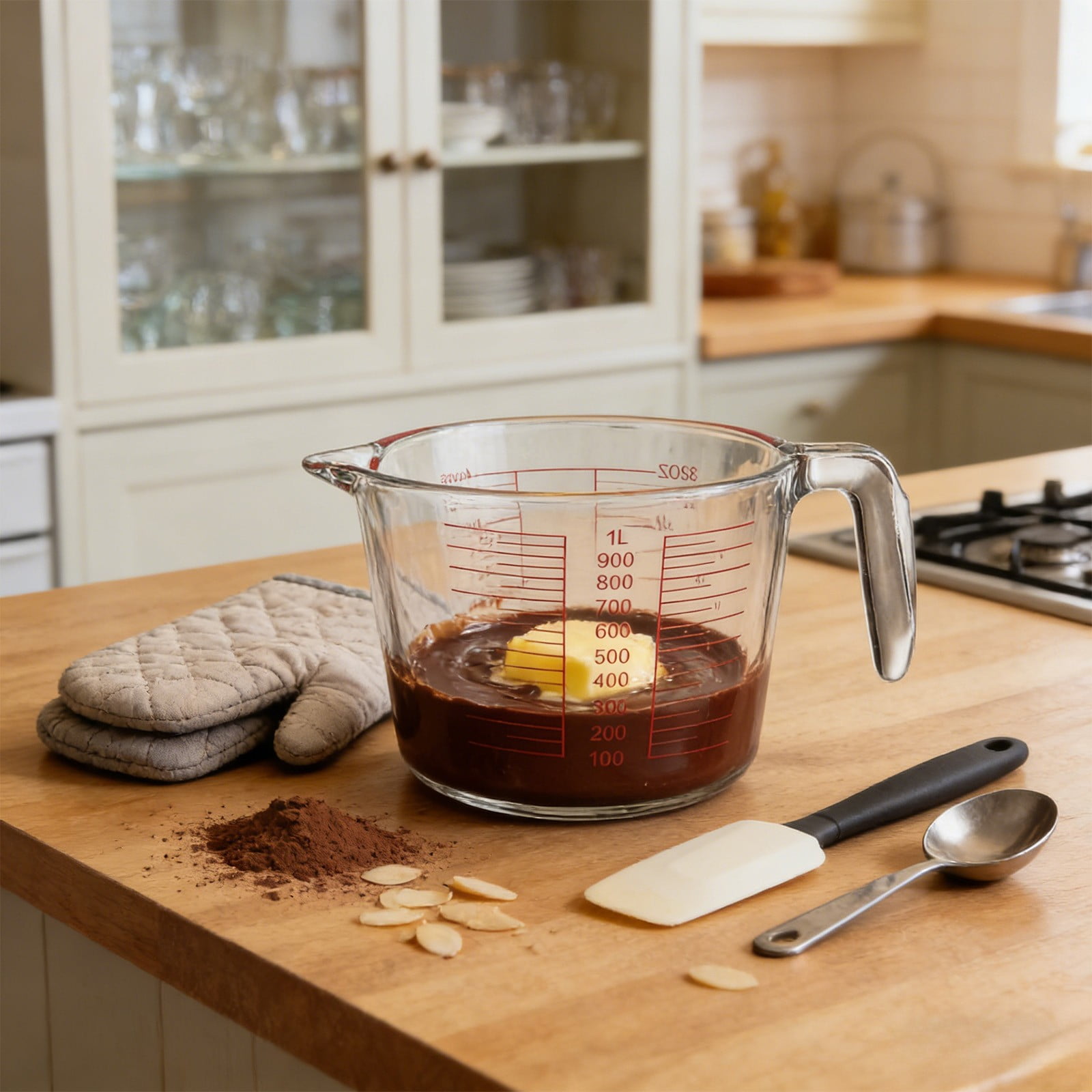Yannianjz under $5 Glass Measuring Cup 1000ml, 1000ml Heatproof Glass ...