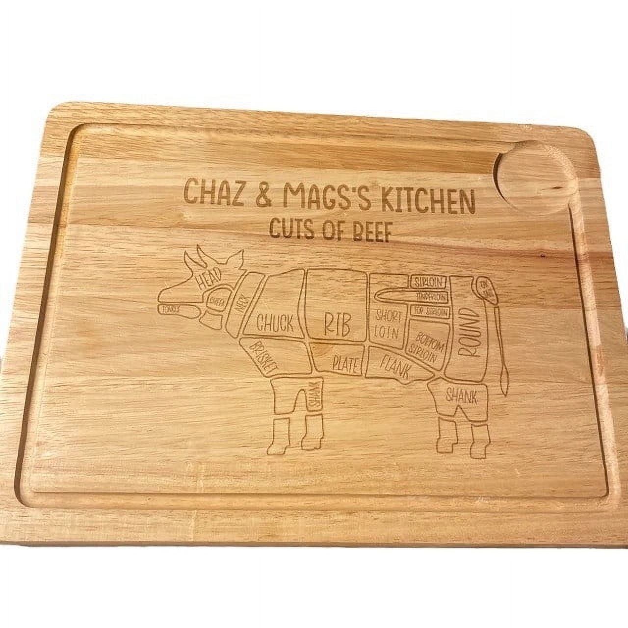 Yannianjz under $5 Wooden Cutting Board, Beef Cut Diagram Wooden ...