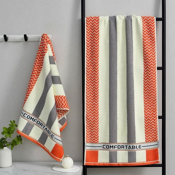Yannianjz Extra Long Cotton Towel Highly Absorbent Non Linting Bath ...