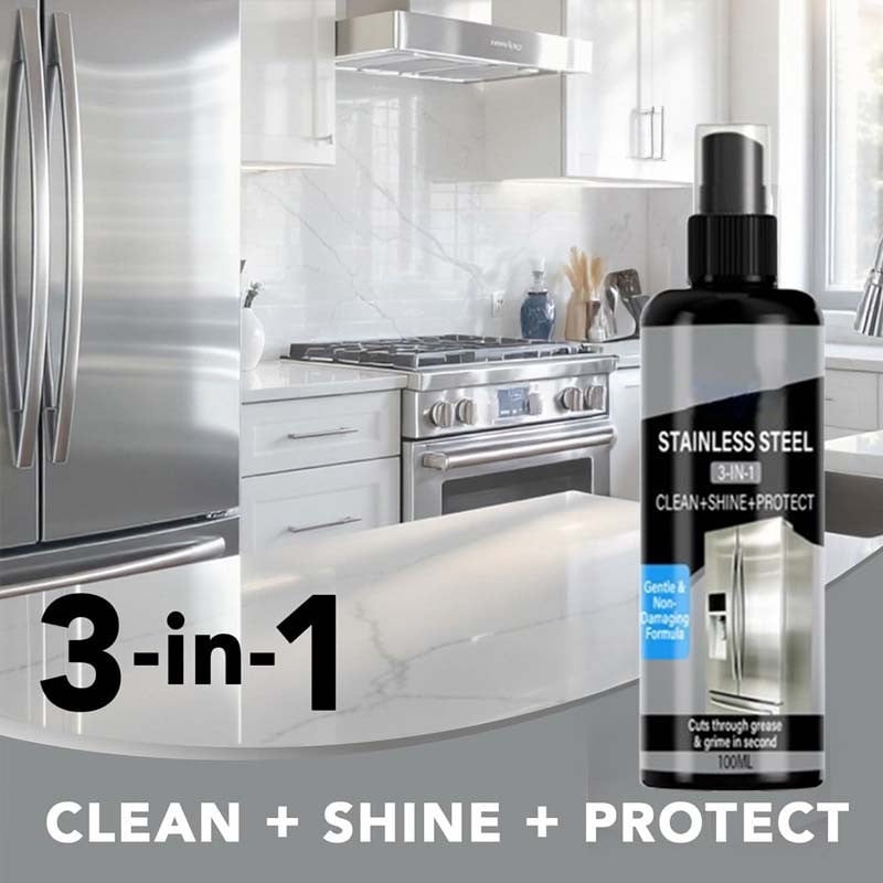 Yannianjz Stainless Steel Cleaner Polish, 3 in 1 Spray Cleaner, Grease ...