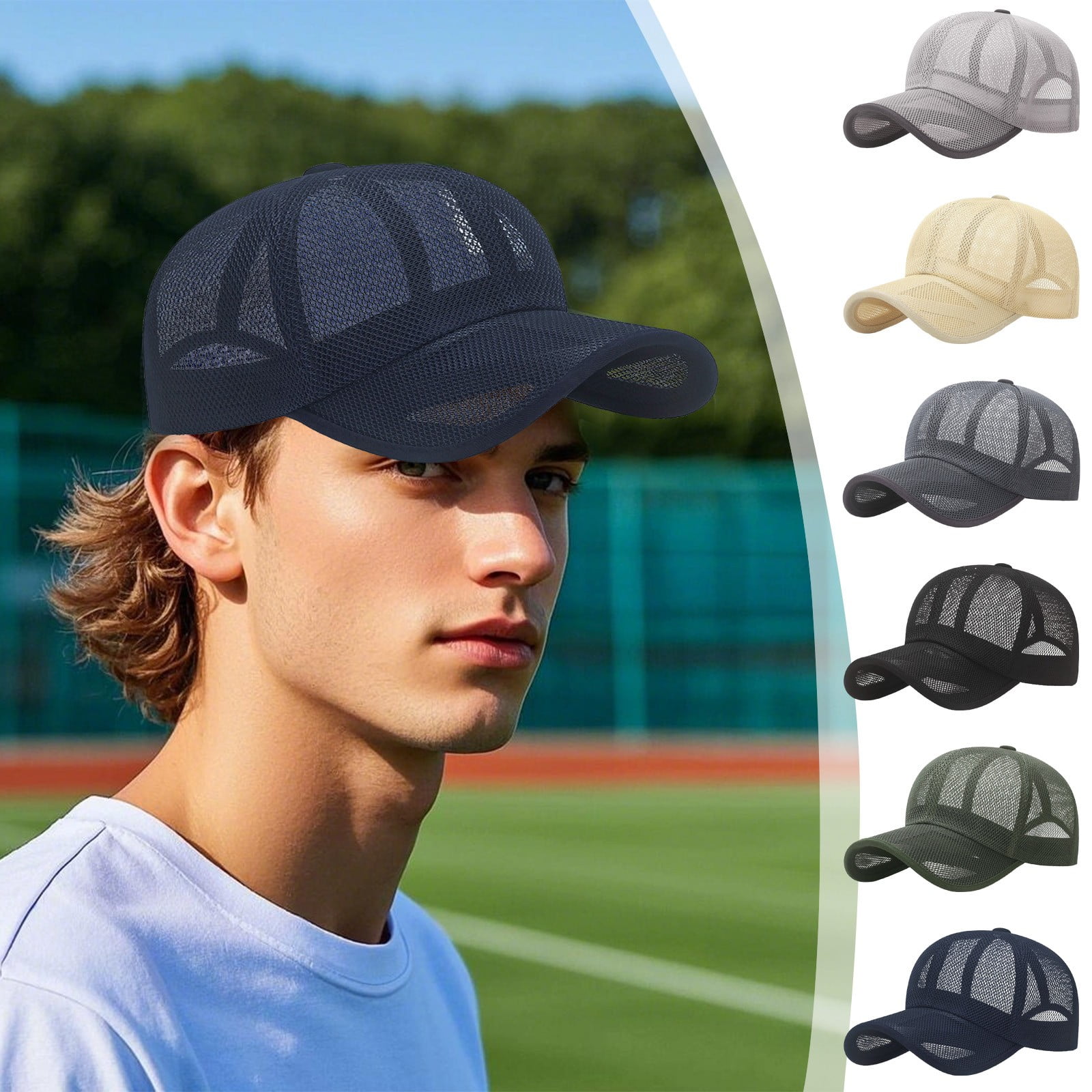 Yannianjz Summer Baseball Cap for Men Plus Size Mesh Running Hats ...