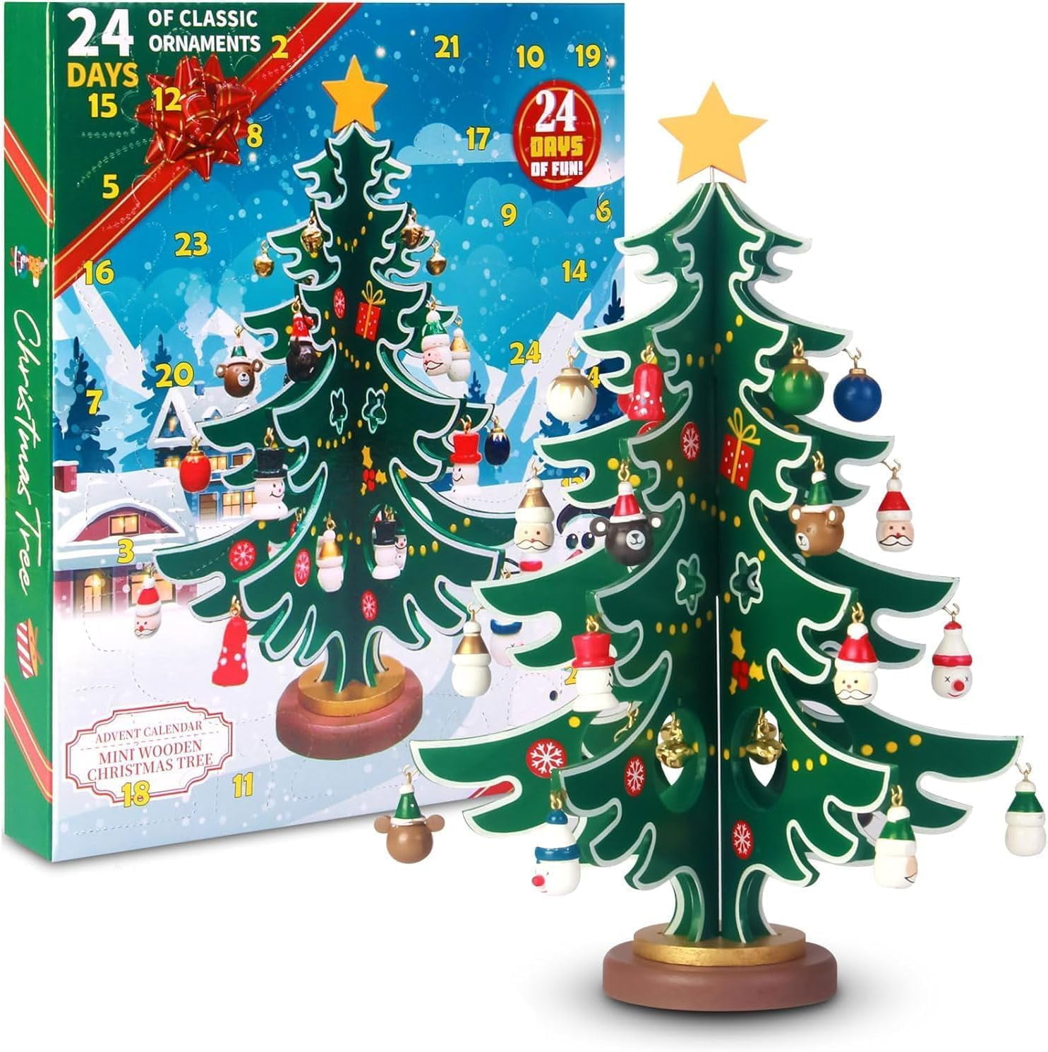 Yanonmyfd Advent Calendar 2025 Building Blocks Kit - Christmas Tree, 24 ...